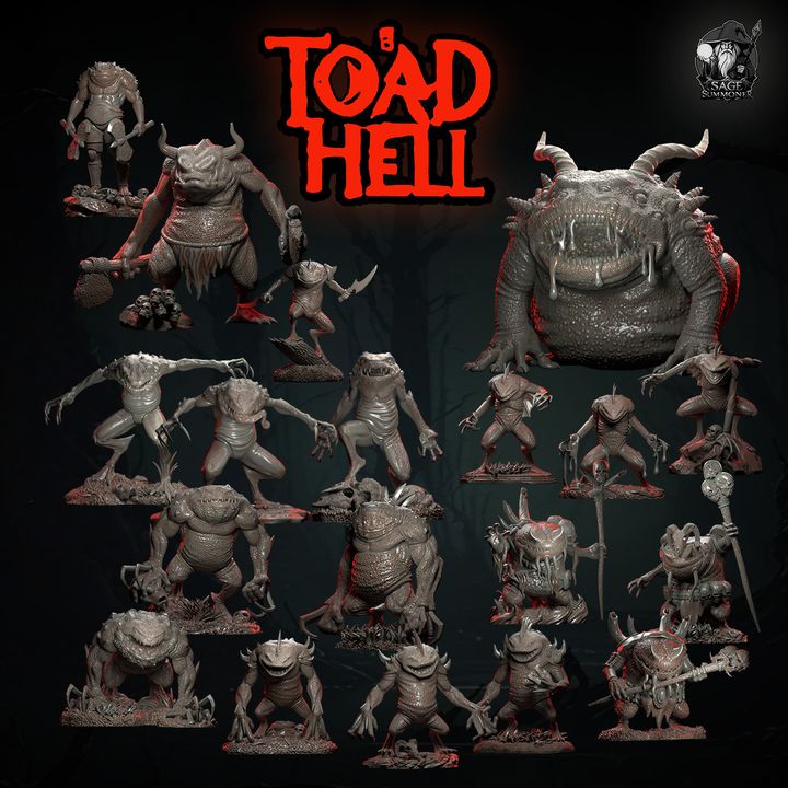 3D Printable Toad Hell Complete Bundle - 19 Pre-Supported Miniatures by Sage Summoner